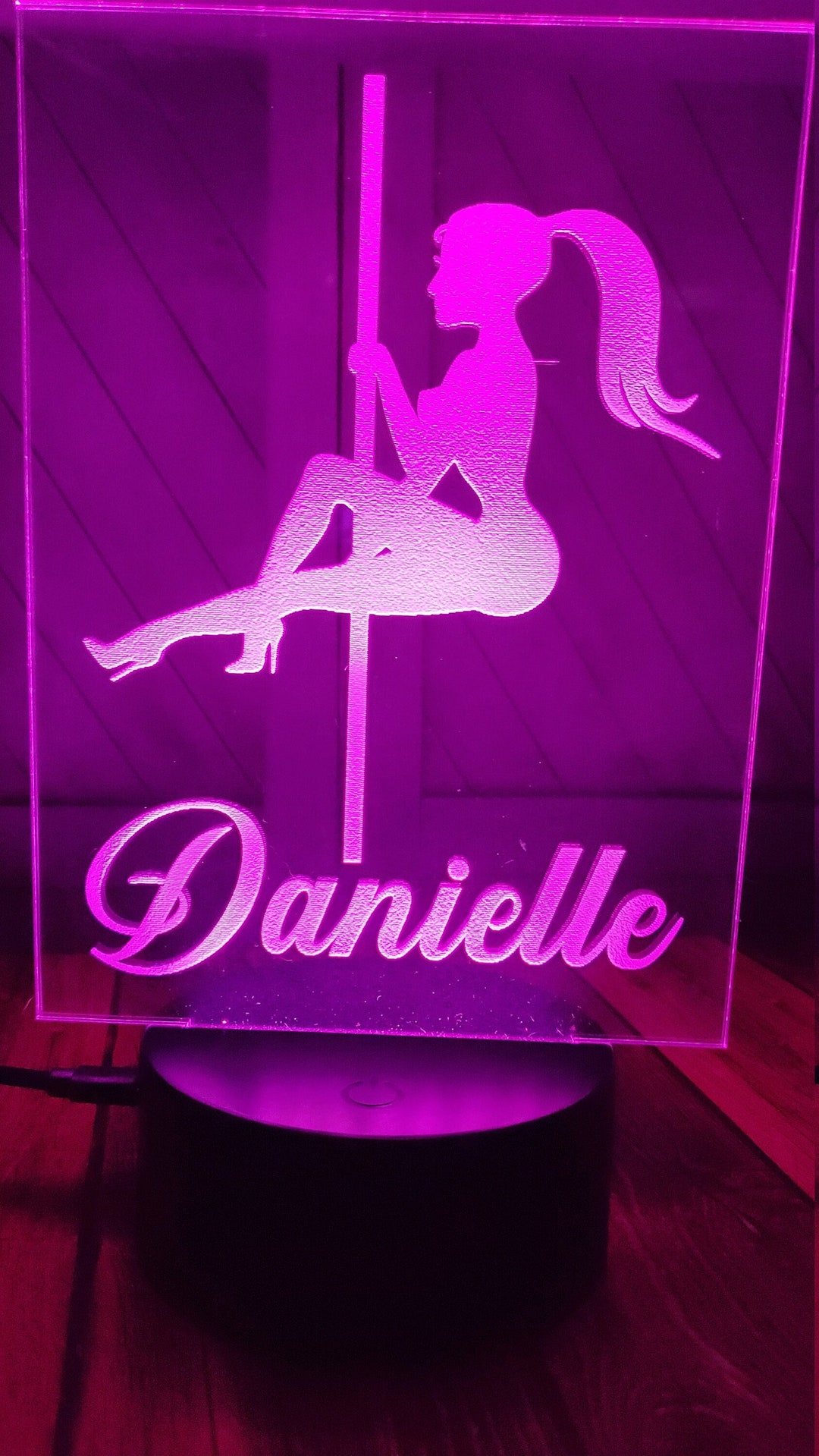 Pole Dancer Acrylic Light up Personalized With Name Color Changing ...
