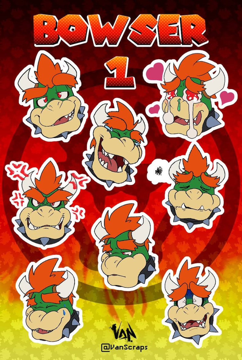 Bowser Sticker Sheets - Etsy
