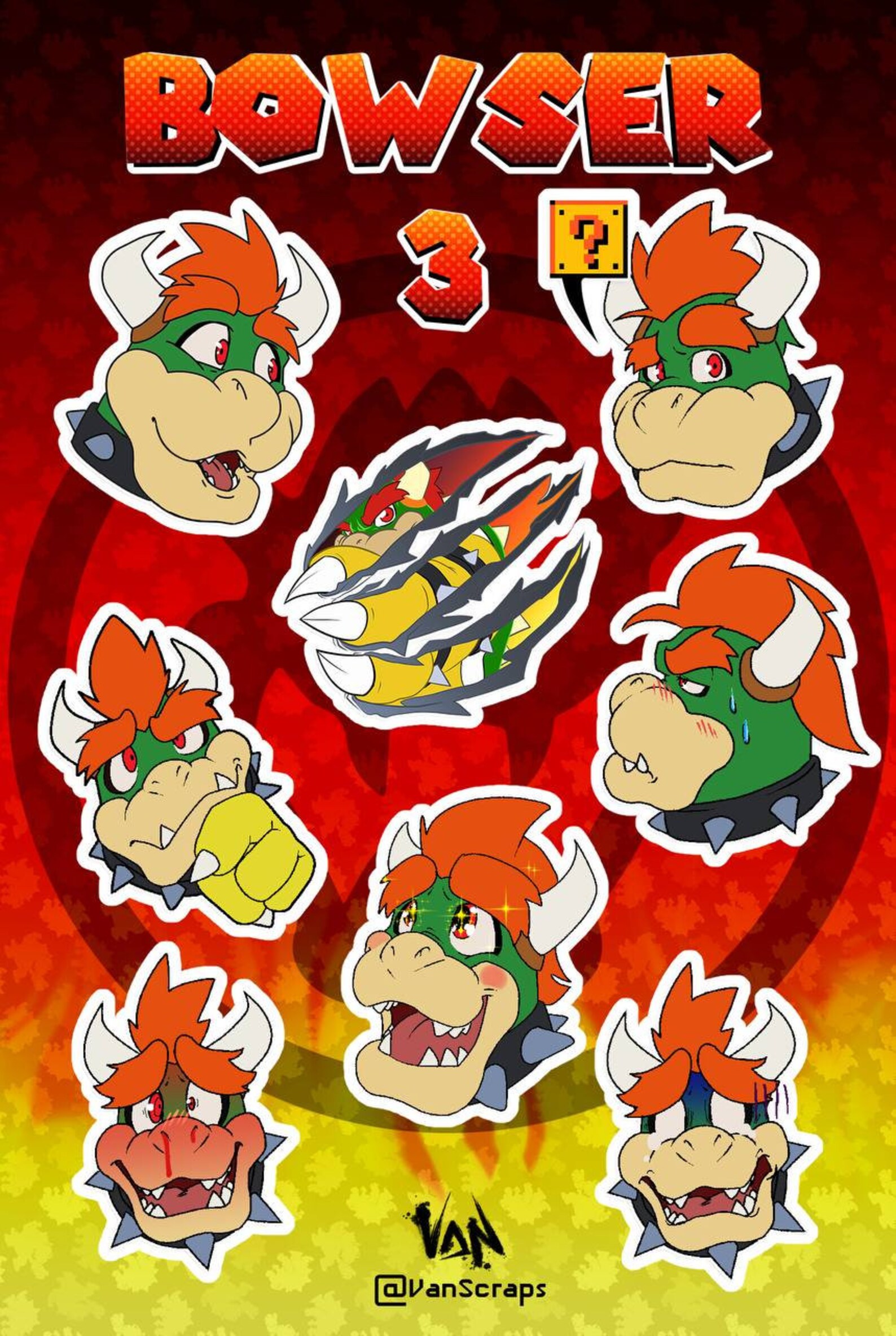 Bowser Sticker Sheets - Etsy