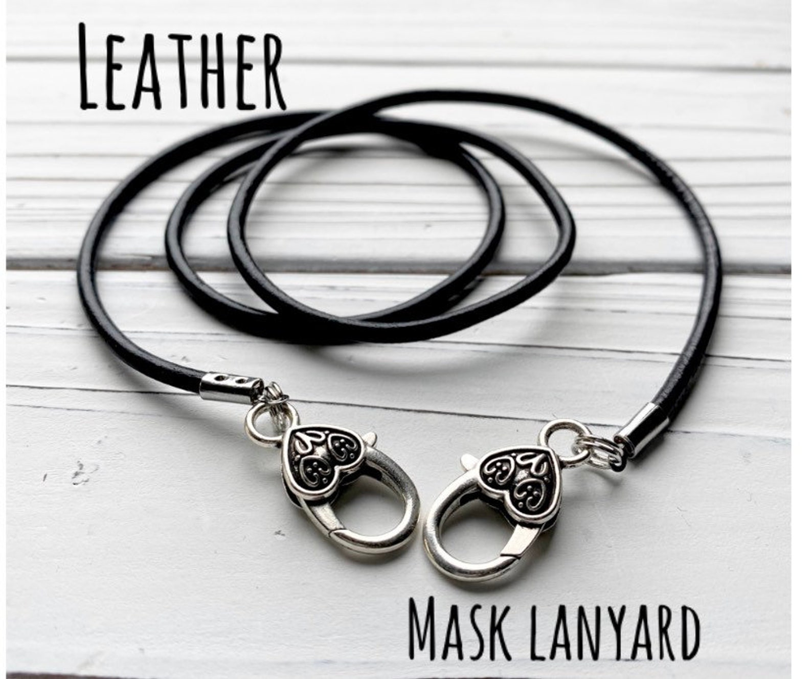 Leather Face Mask Lanyard |mask Holder | Mask Strap | Mask Necklace ...