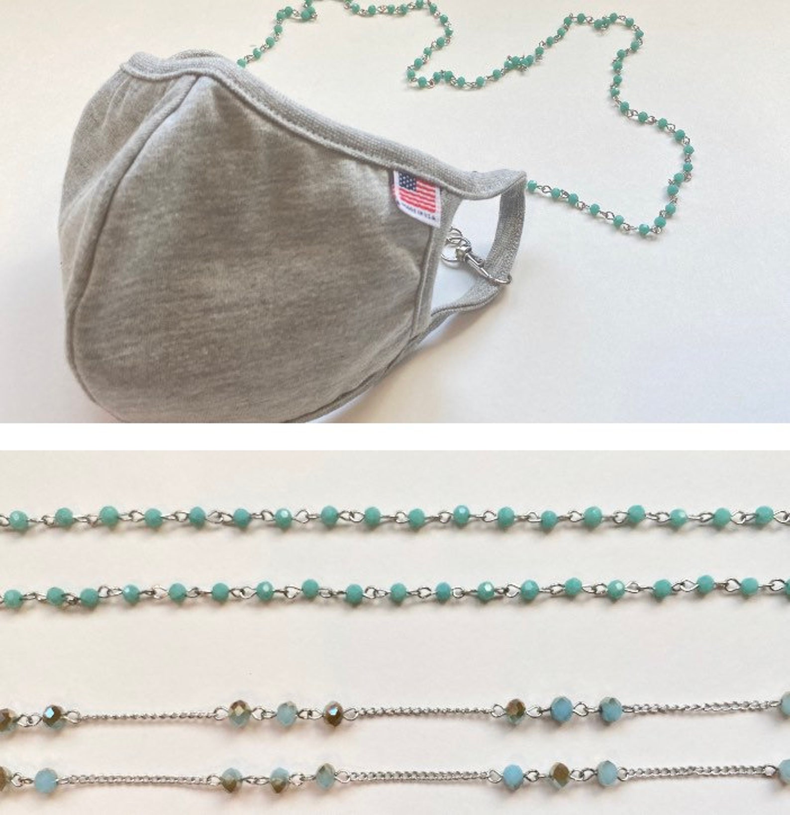 Face Mask Necklace | Beaded Mask Lanyard | Face Mask Chain | Face Mask ...