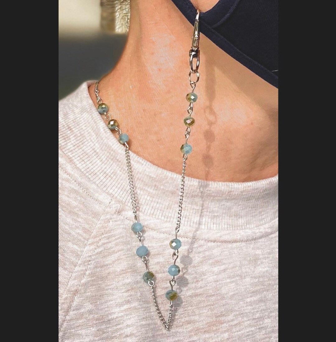 Face Mask Necklace | Beaded Mask Lanyard | Face Mask Chain | Face Mask ...