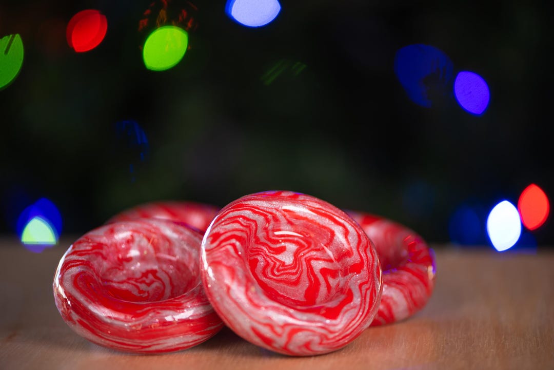 Resin & Polymer Clay 'peppermint Twist' Spinning Bowl - Etsy