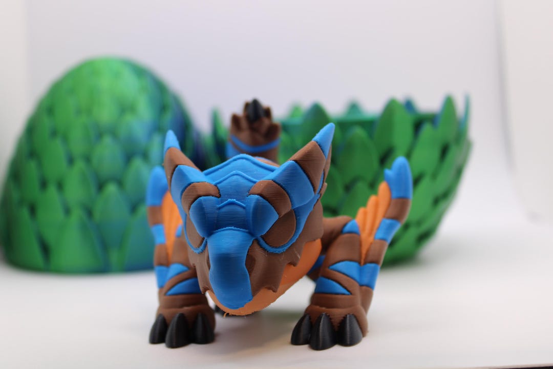 3D Printed Tigrex Miniature in Egg – Monster Hunter Collectible Figure ...
