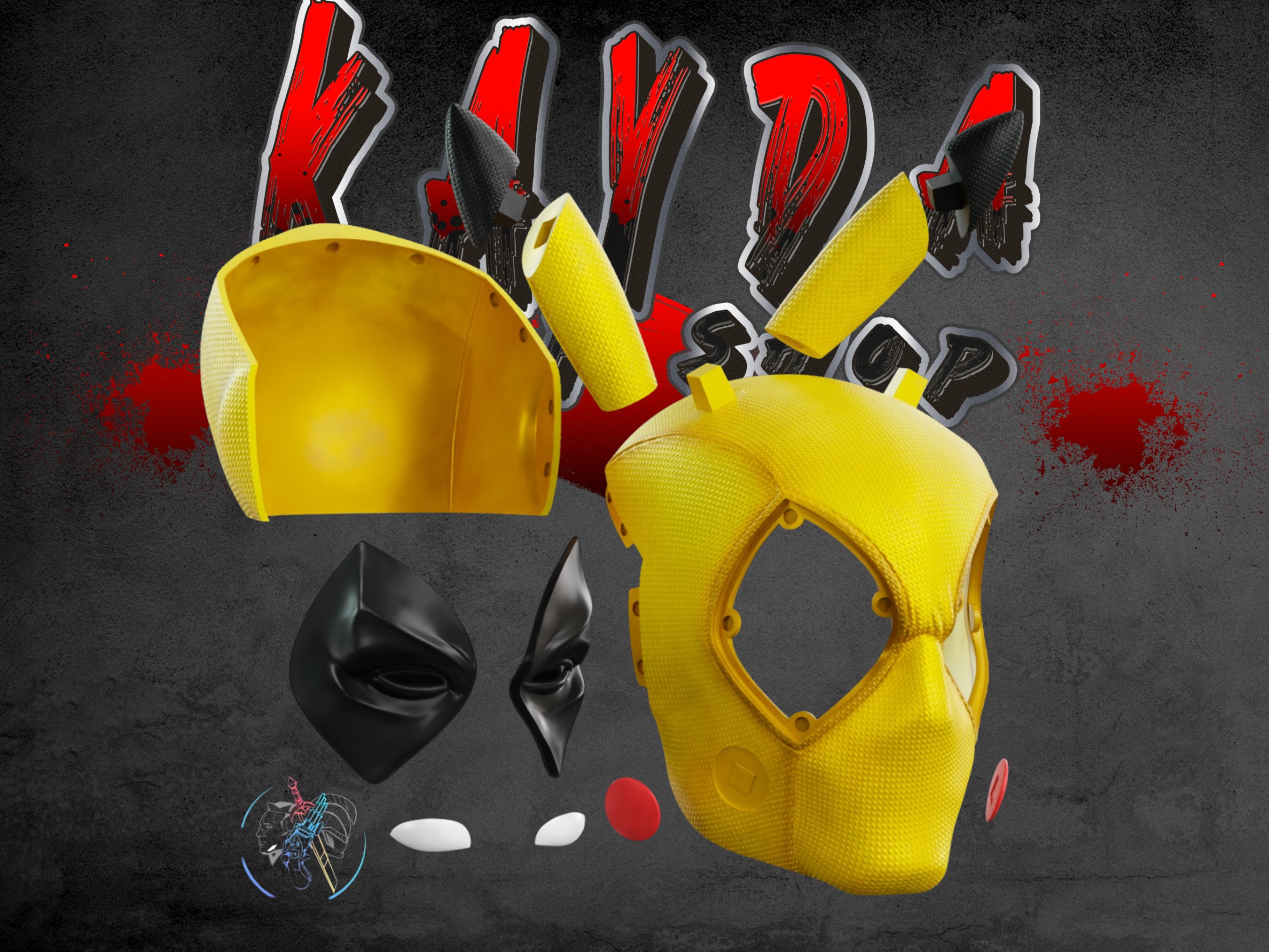3D Printed Deadpool X Pikachu Helmet - Etsy