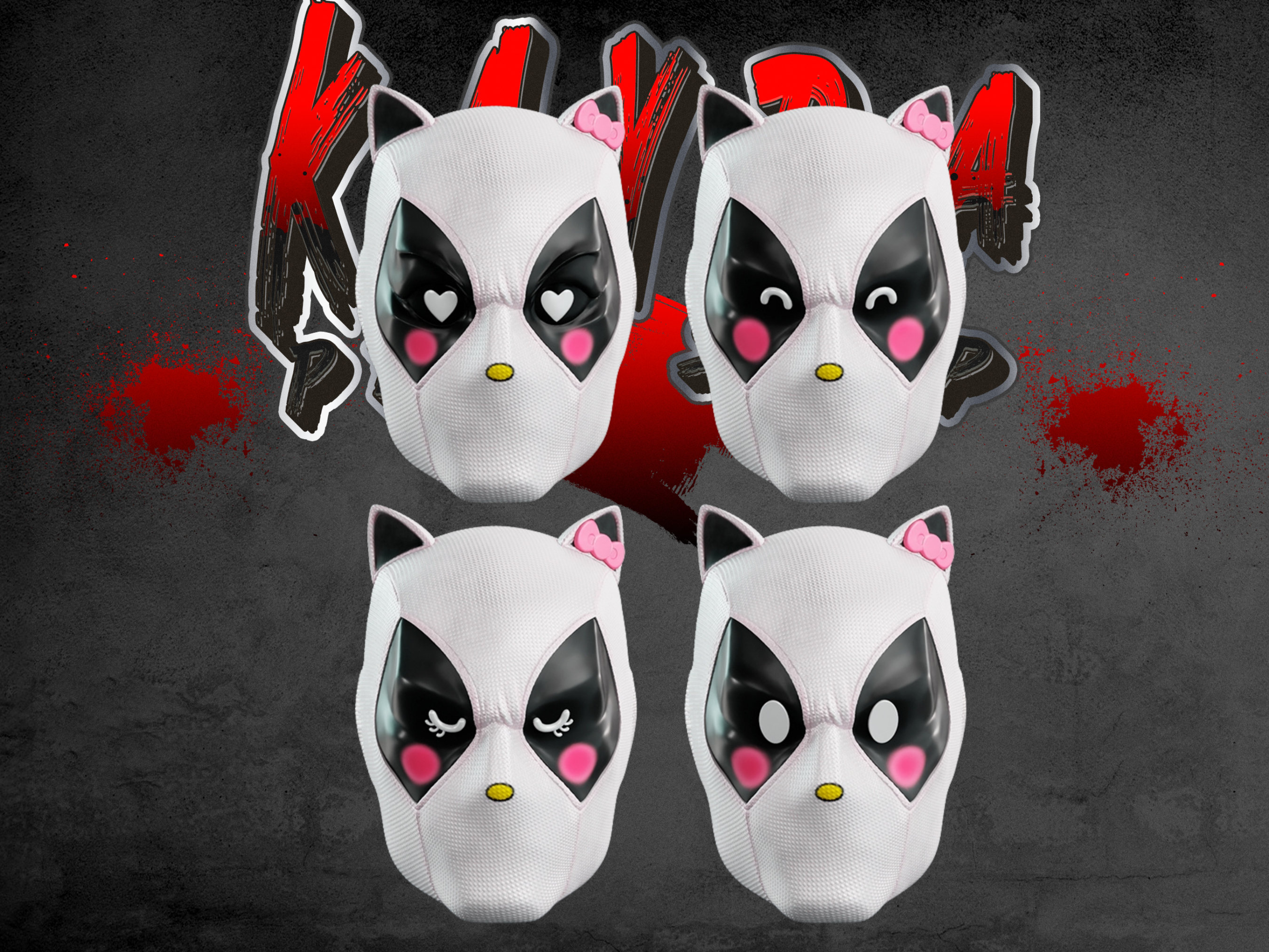 Kitty Deadpool Mask Inspired 3D Printed Cosplay Helmet - Etsy