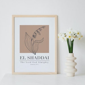 El Shaddai Hebrew Name of God Art: Minimalist Bible Verse (digital ...