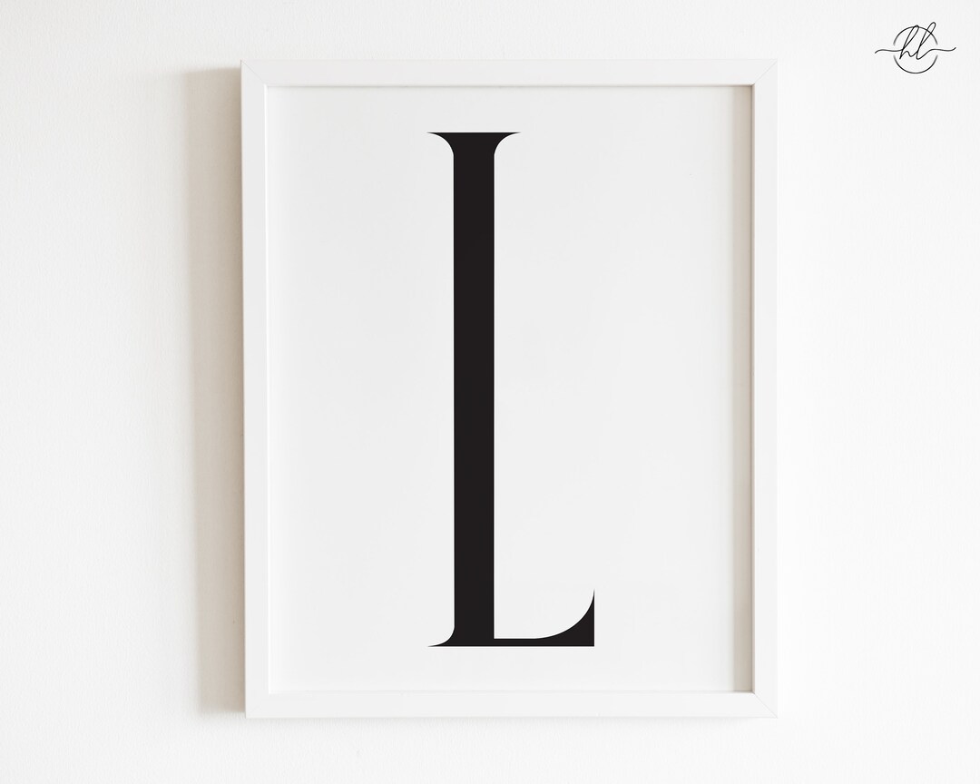 Letter L Printable Art, Typography Poster, Black & White Letter L Wall ...