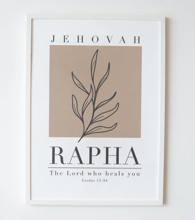 Jehovah Rapha Hebrew Name of God Printable Wall Art Minimalist Bible ...