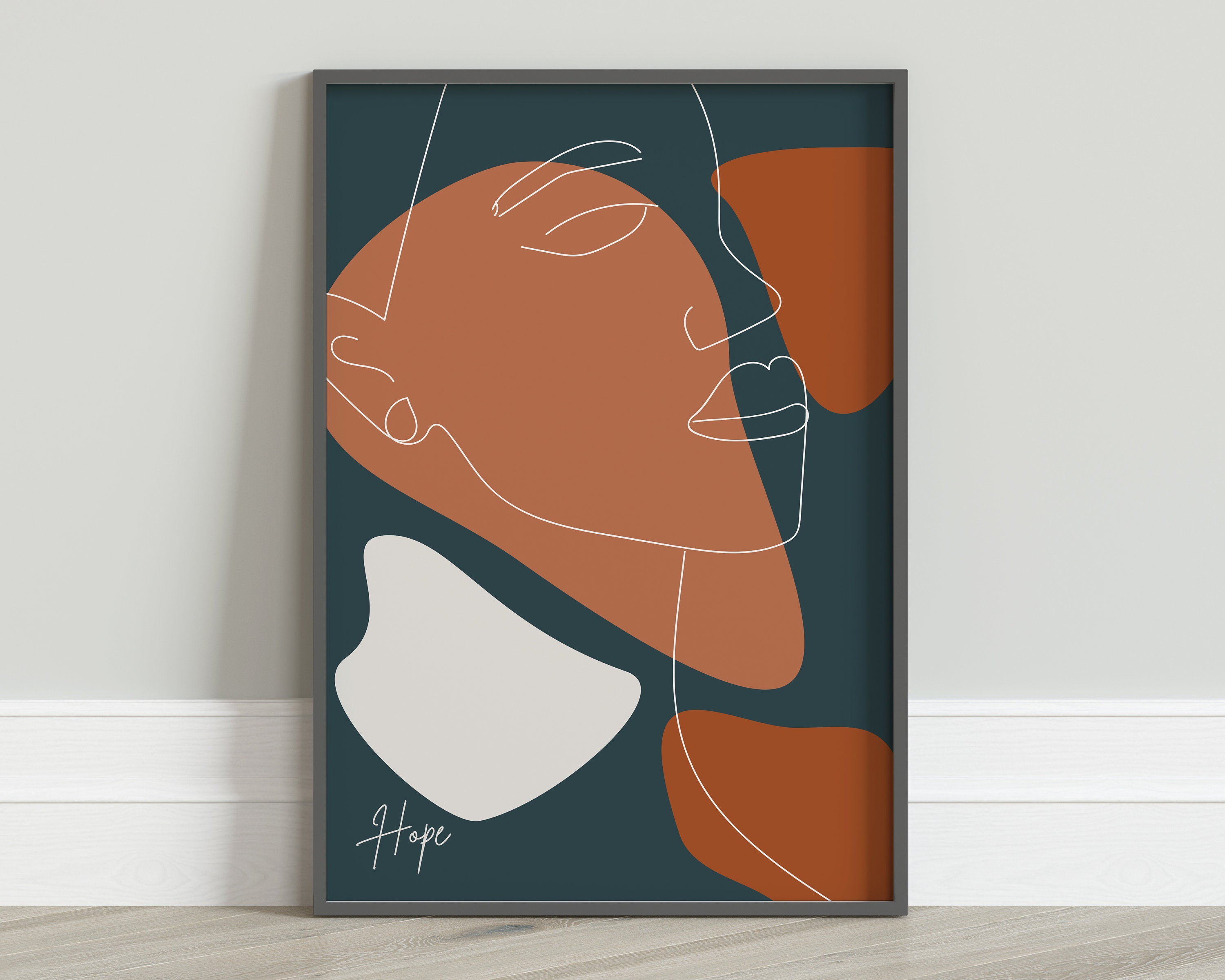 Hope, Line Drawing Print, Printable Art, Modern Minimalist Wall Art ...