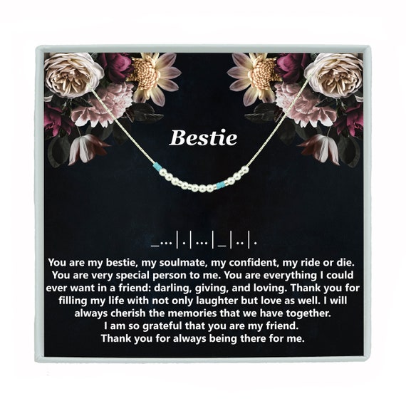 Bestie Morse Code Necklace or Bracelet Soul Sister Friend | Etsy