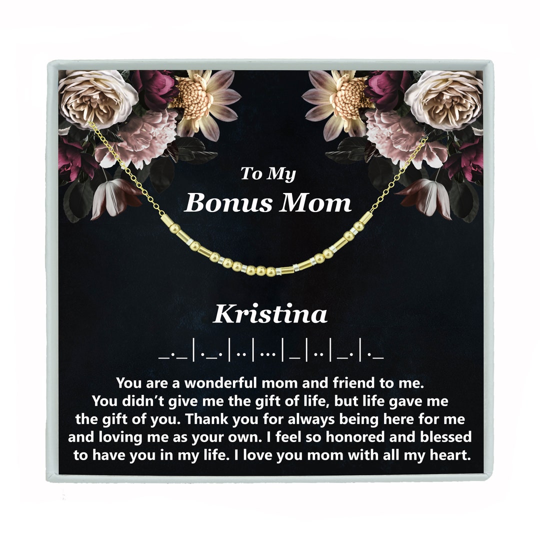 Bonus Mom Morse Code Necklace or Bracelet Custom Hidden Message Jewelry ...