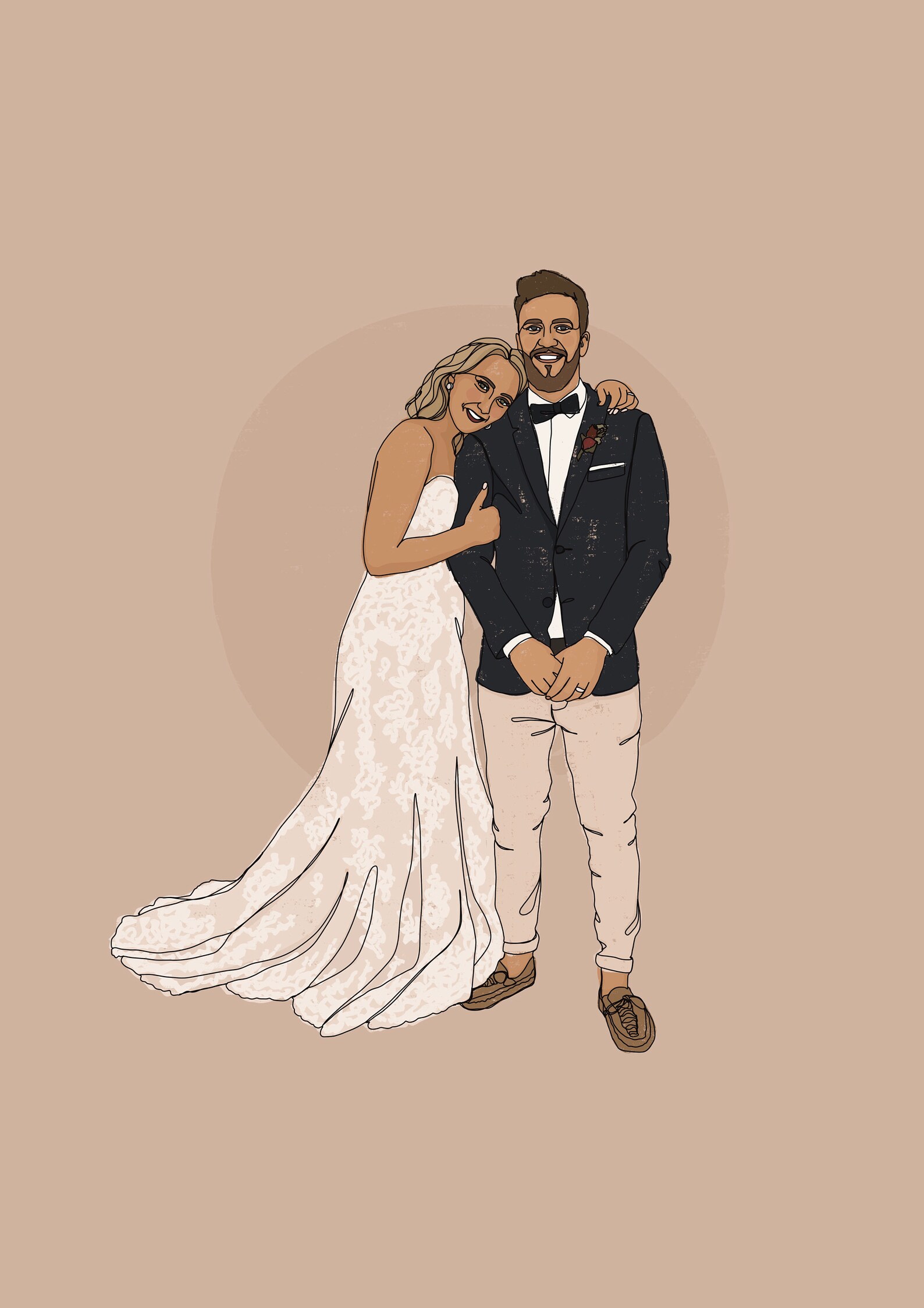 Hand Drawn Custom Wedding Portrait - Etsy