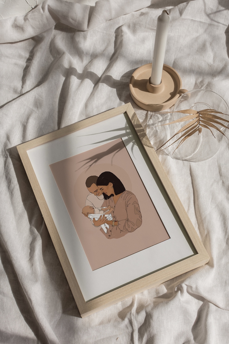 Custom Hand Drawn Illustration of THREE - Etsy