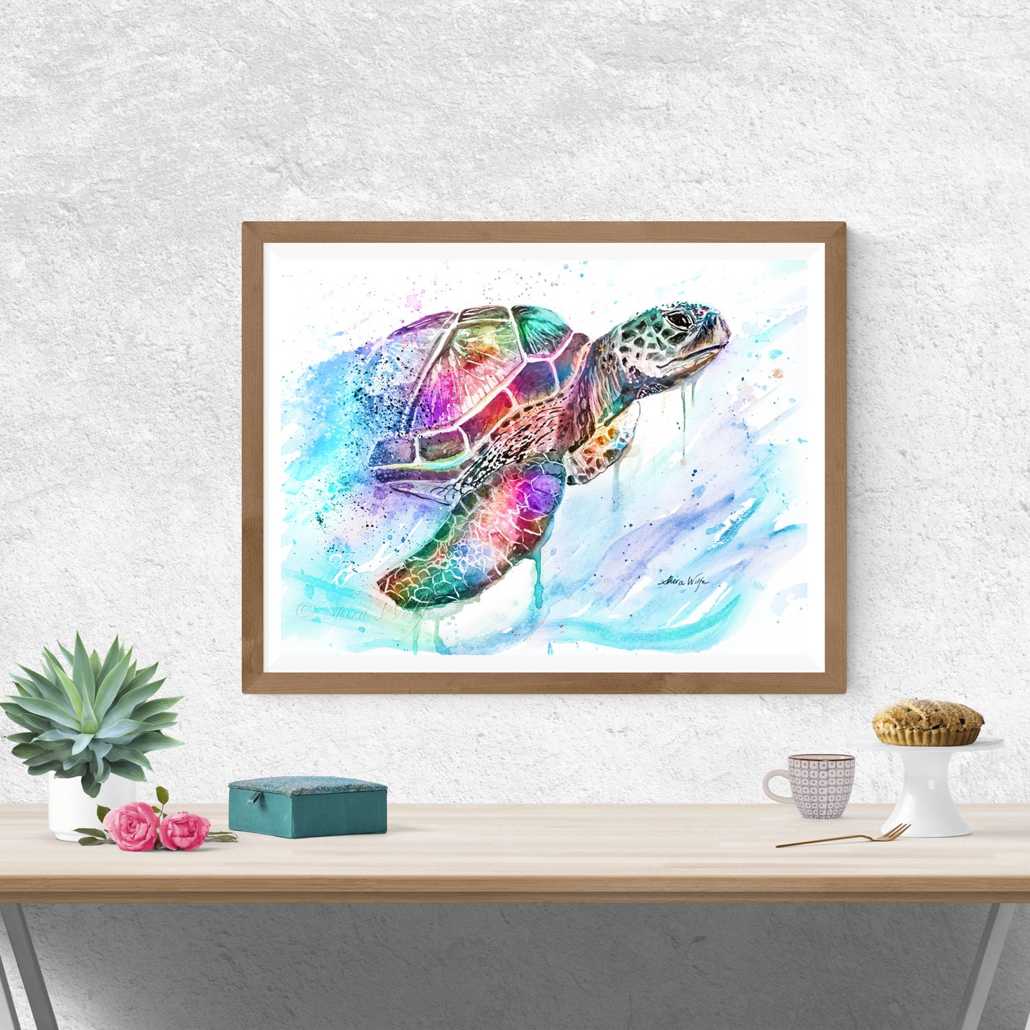 Sea Turtle Watercolor, Digital Art for Download, - Etsy