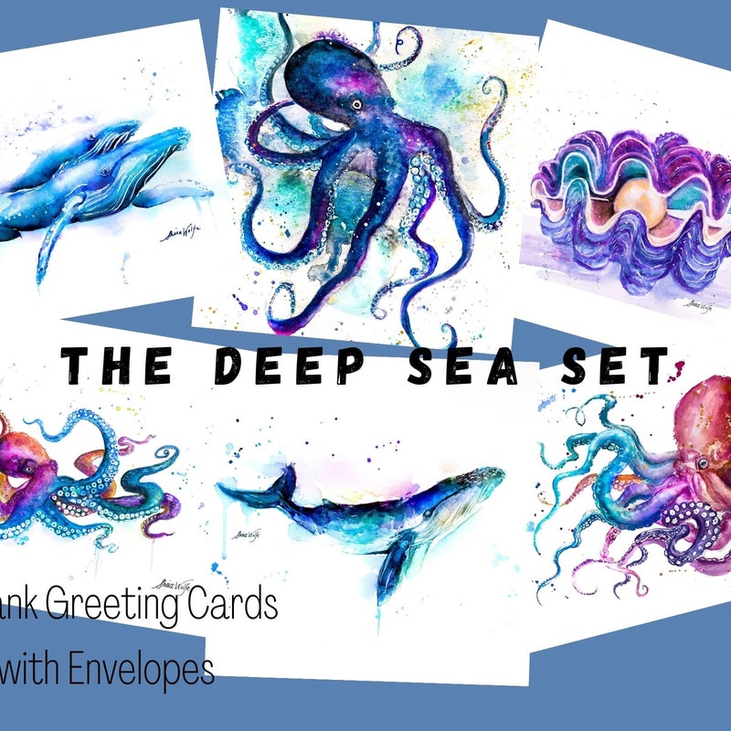 Sea Creature Cards - Etsy Canada