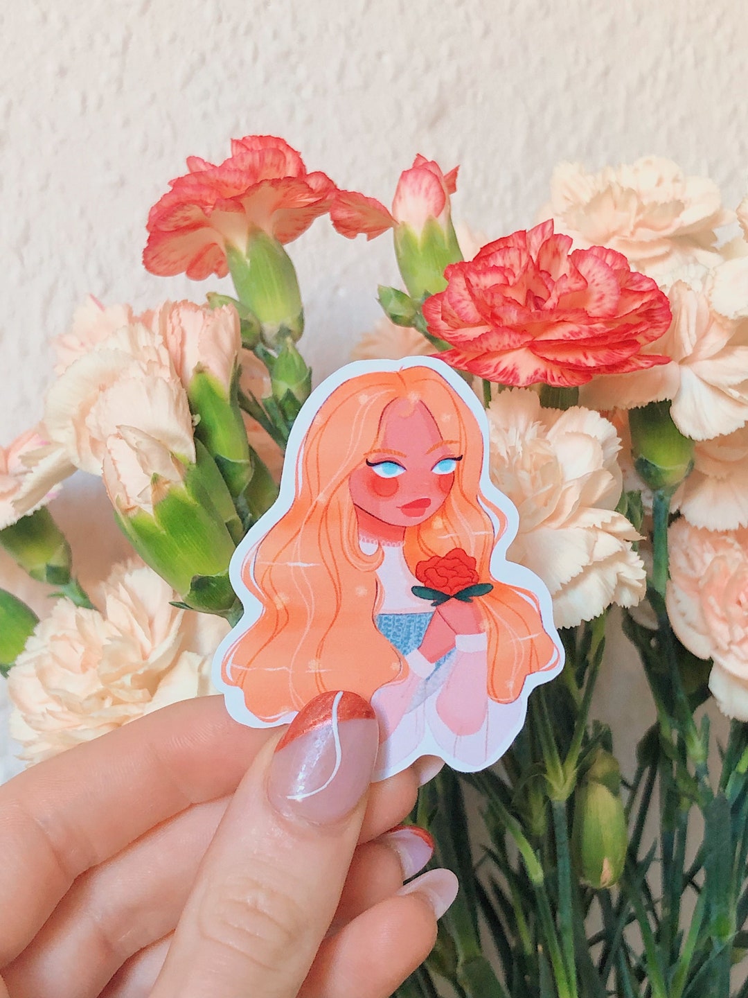 Flower Girl Sticker Cottagecore Sticker Cute Stickers - Etsy