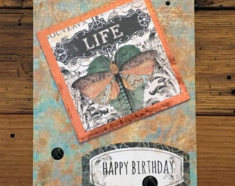 Happy Birthday Greeting Card Paper Cut Birthday Copper Pearl Board - Etsy