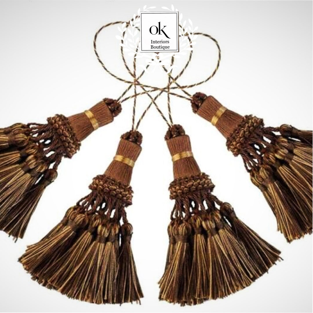 Decorative Key Tassels, Brown and Gold Key Tassels, Vintage Style ...