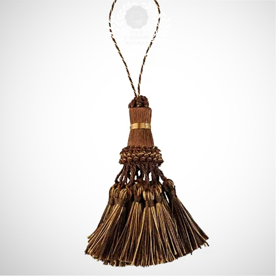 Decorative Key Tassels, Brown and Gold Key Tassels, Vintage Style ...