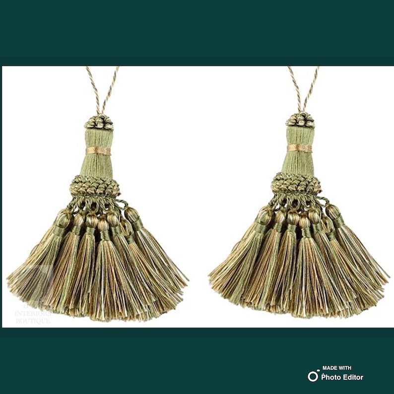 Decorative Key Tassels Green and Gold Key Tassels Vintage - Etsy