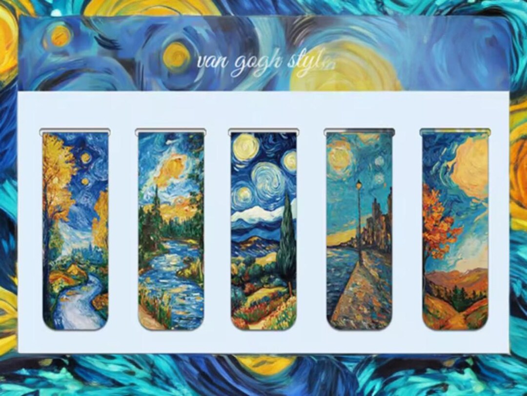 Van Gogh Magnetic Bookmark Set of 5 – Famous Art Bookmarks for Readers ...