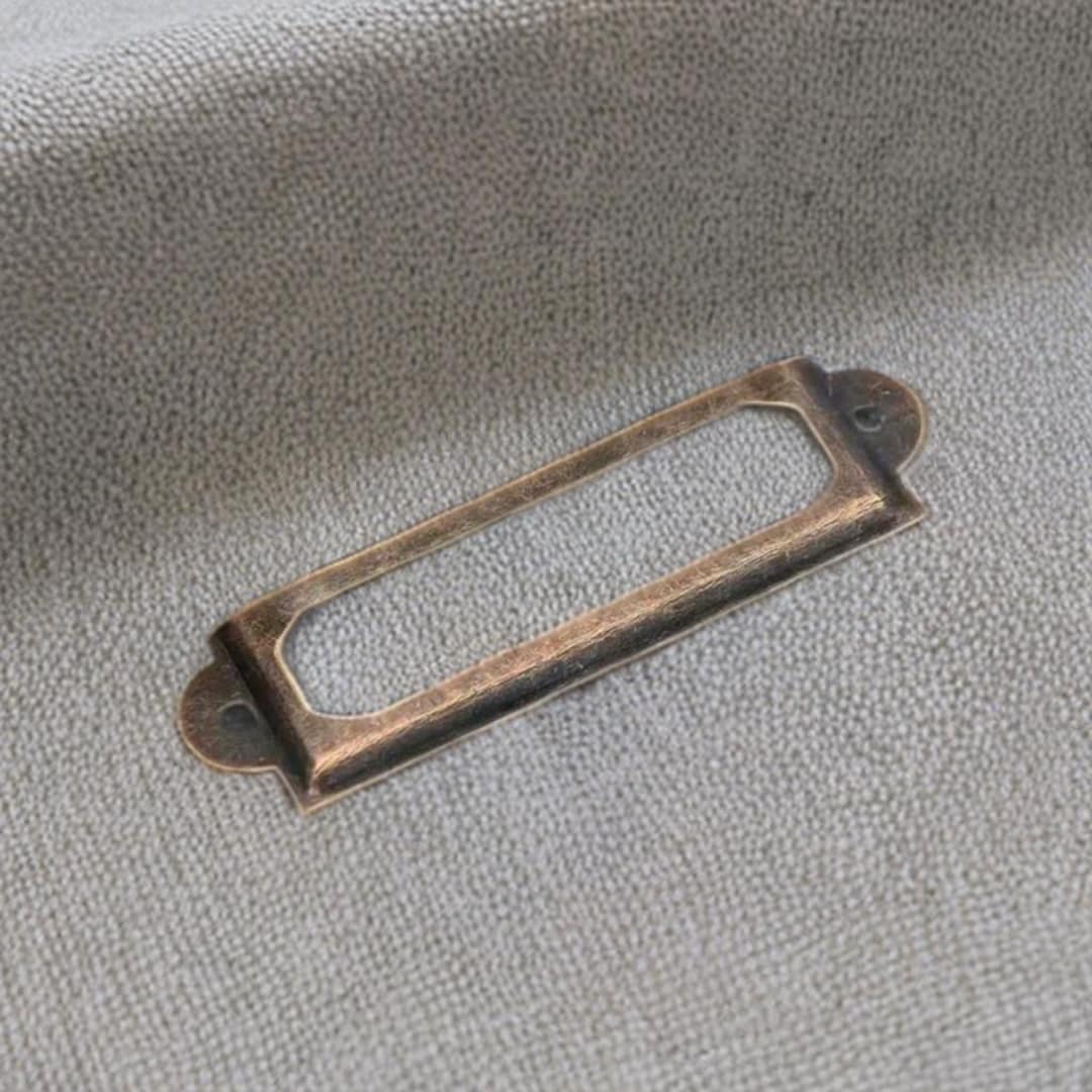 Antique Style Brass Filing Cabinet Card Holder, Rustic Vintage Drawer ...