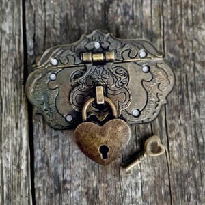 Vintage Bronze Door Lock Set, 3 Piece Set, Antique Style Cabinet Lock ...