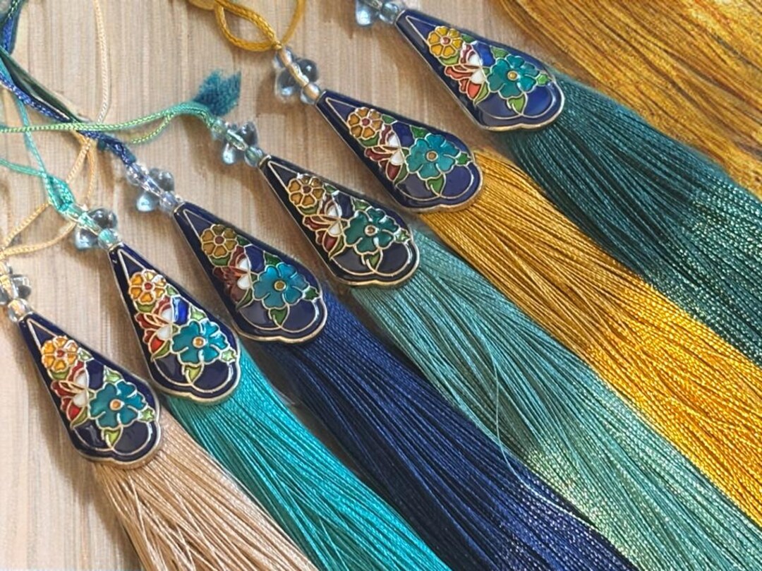 Decorative Key Tassels, Key Tassels With Enamel Cap, Vintage Style ...