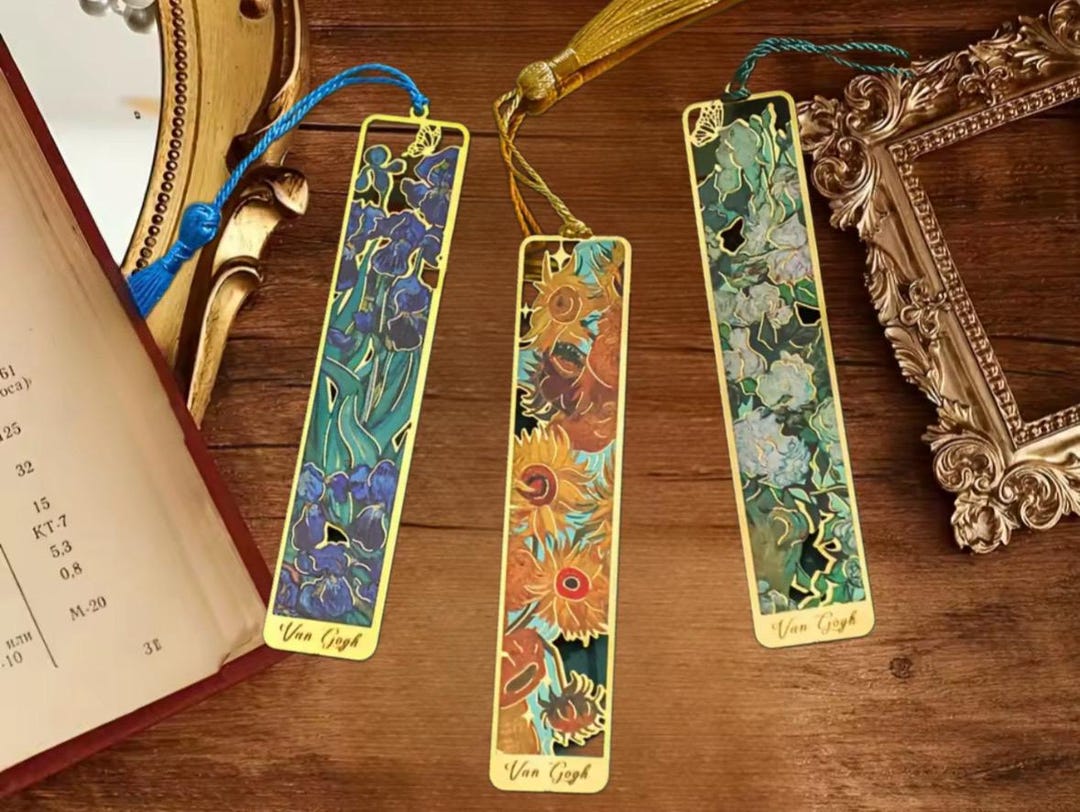 Van Gogh Inspired Metal Bookmarks, Famous Painting Bookmarks for ...