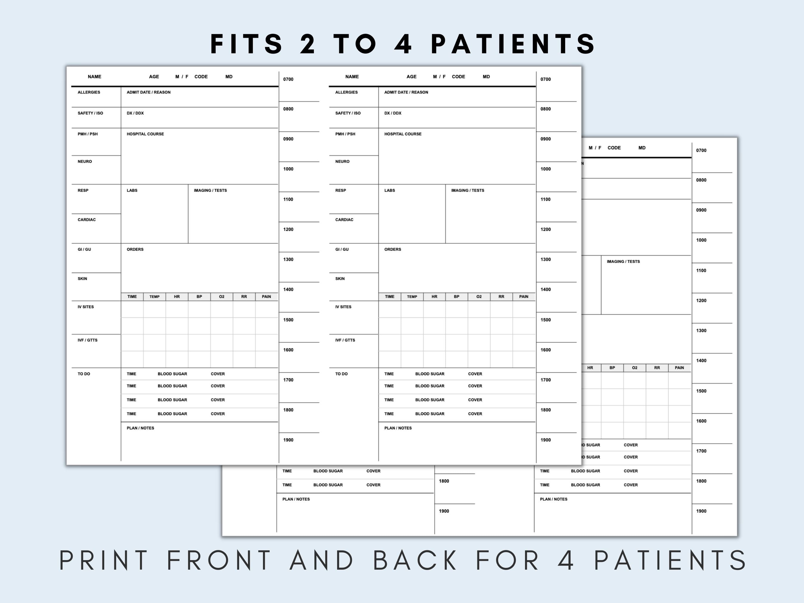 Med Surg Nurse Brain Sheet With Hourly Rounding - Etsy