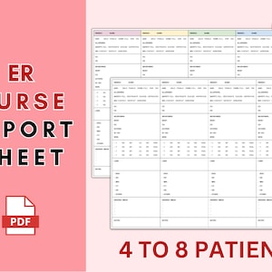 ER Nurse Report Sheet: Emergency Department Nurse Brain (digital ...