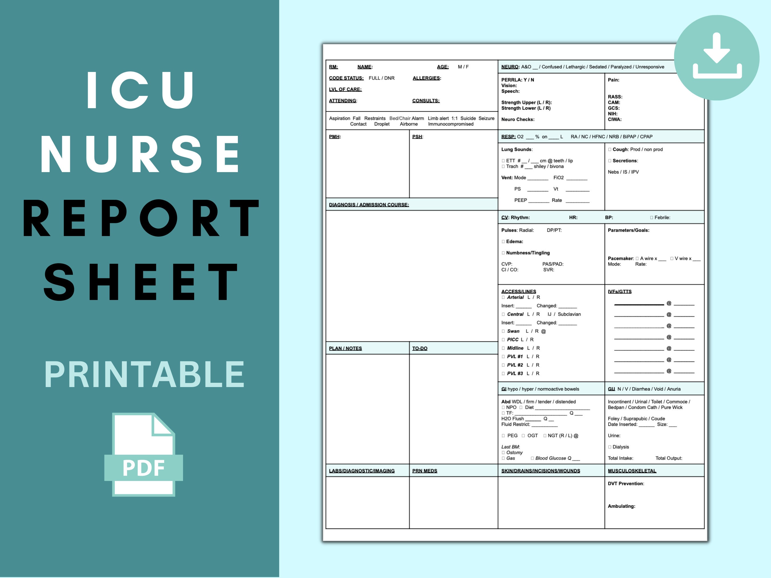 Neuro Icu Report Sheet