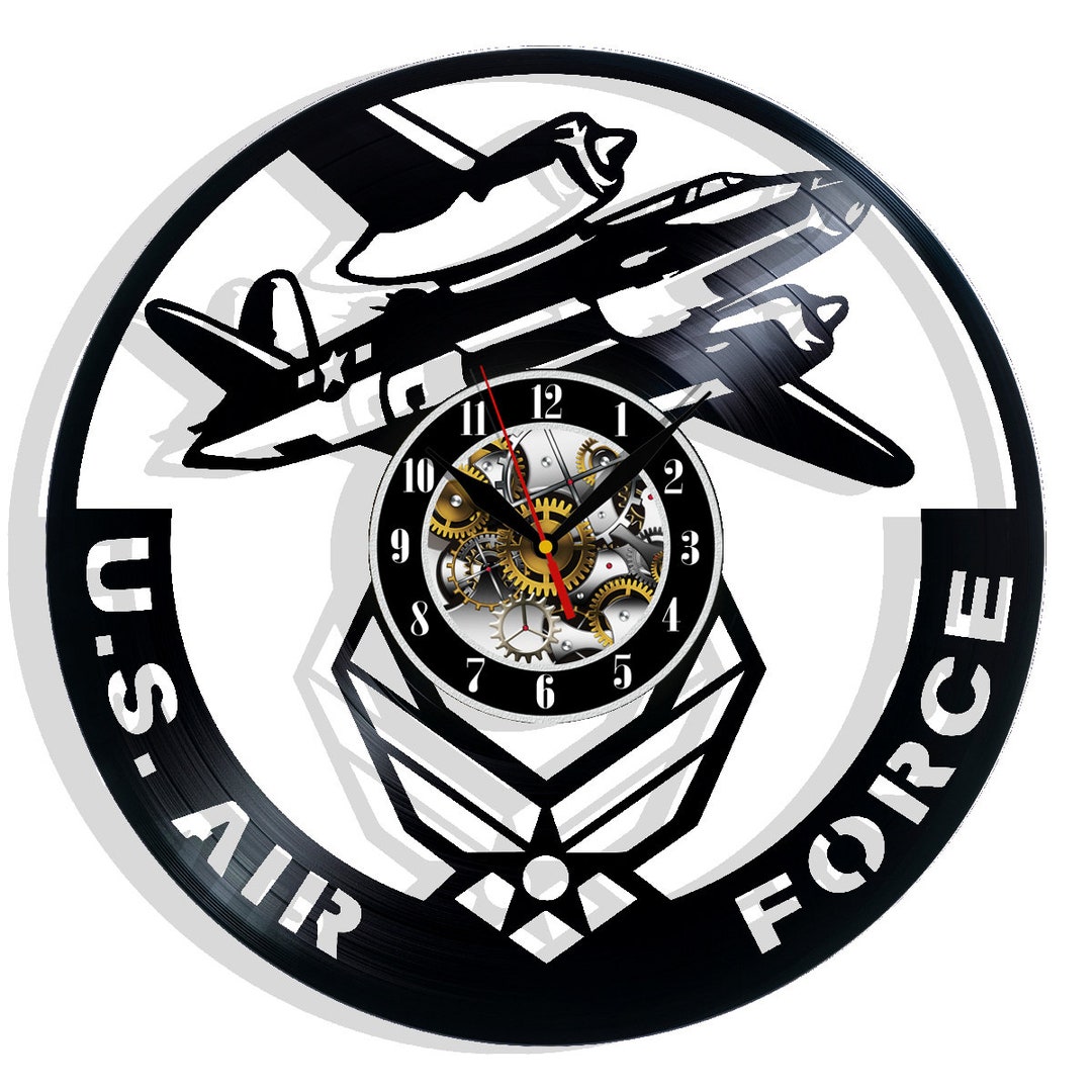 US Air Force Vinyl Record Wall Clock 12" Gifts for Him Her Kids Decor ...