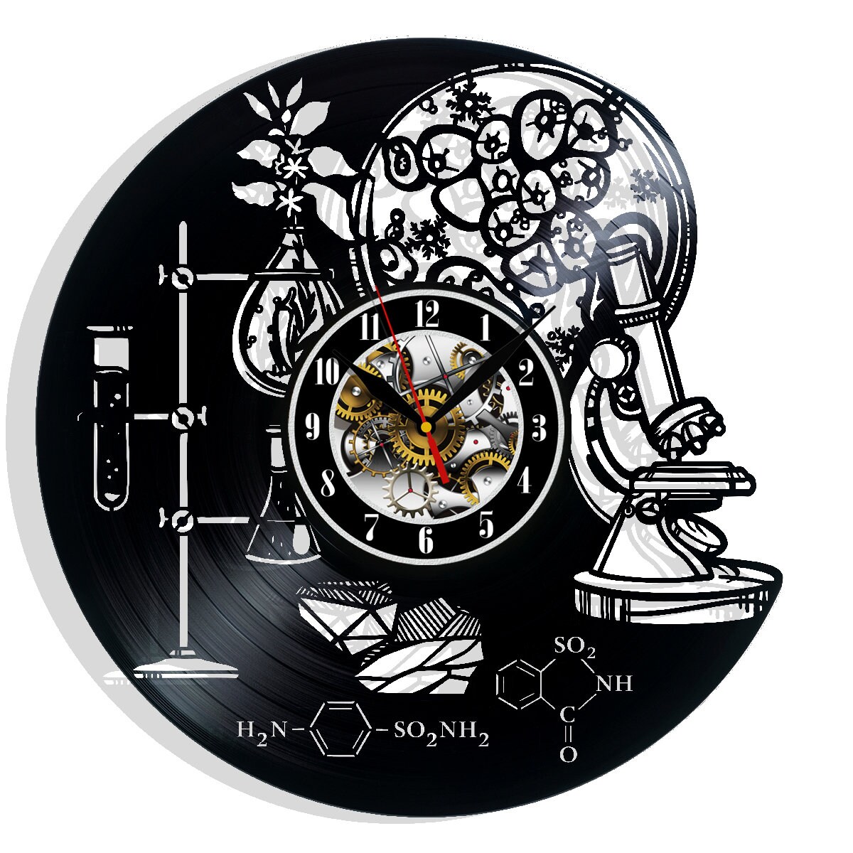 Biology Chemistry Microscope Molecule Vinyl Record Wall Clock 12 Gifts ...