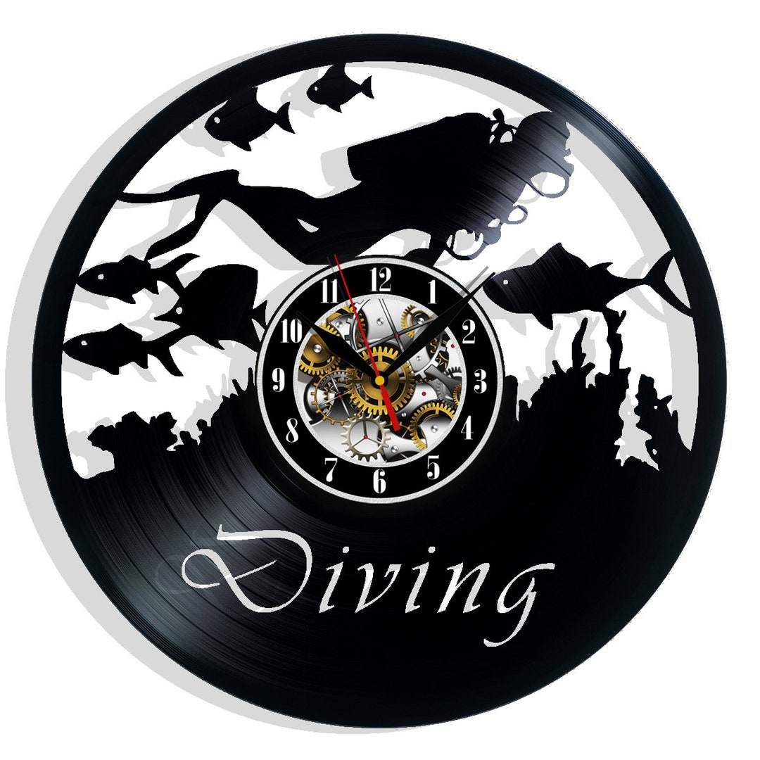 Diver Diving Vinyl Record Wall Clock 12 Gifts for Him Her Kids Decor ...