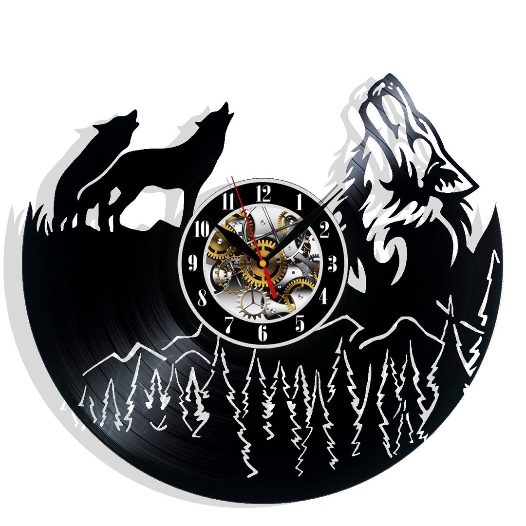 Wolf Vinyl Record Wall Clock 12 Gifts for Him Her Kids Decor for Home ...