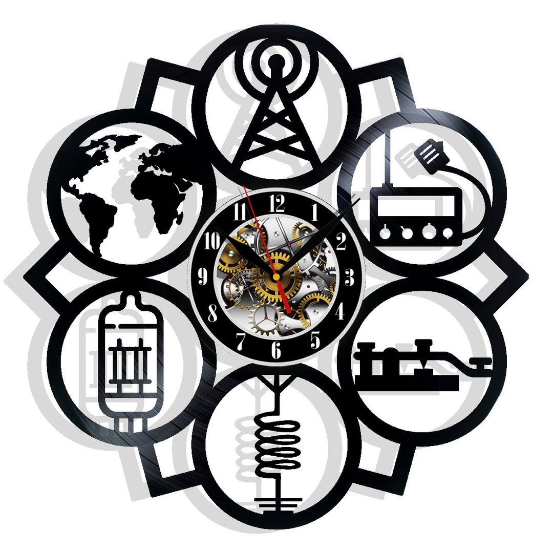 Ham Amateur Radio Vinyl Record Wall Clock 12" Gifts for Him Her Kids ...