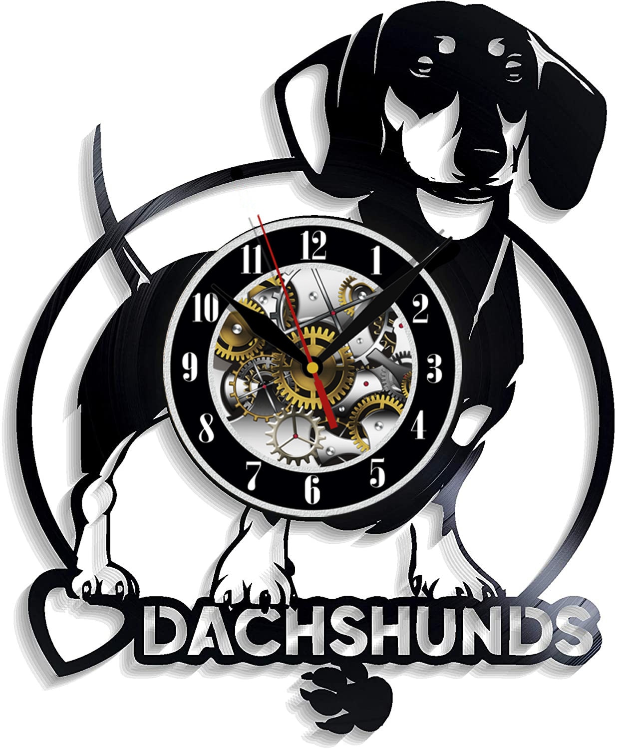 Dachshund Dog Vinyl Record Wall Clock 12 Gifts for Him Her Kids Decor ...