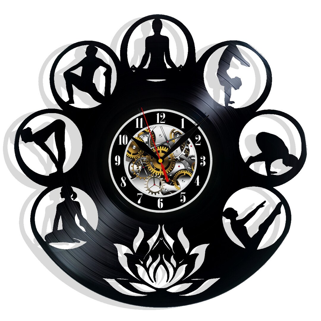 Yoga Meditation Vinyl Record Wall Clock 12 Gifts for Him Her Kids Decor ...