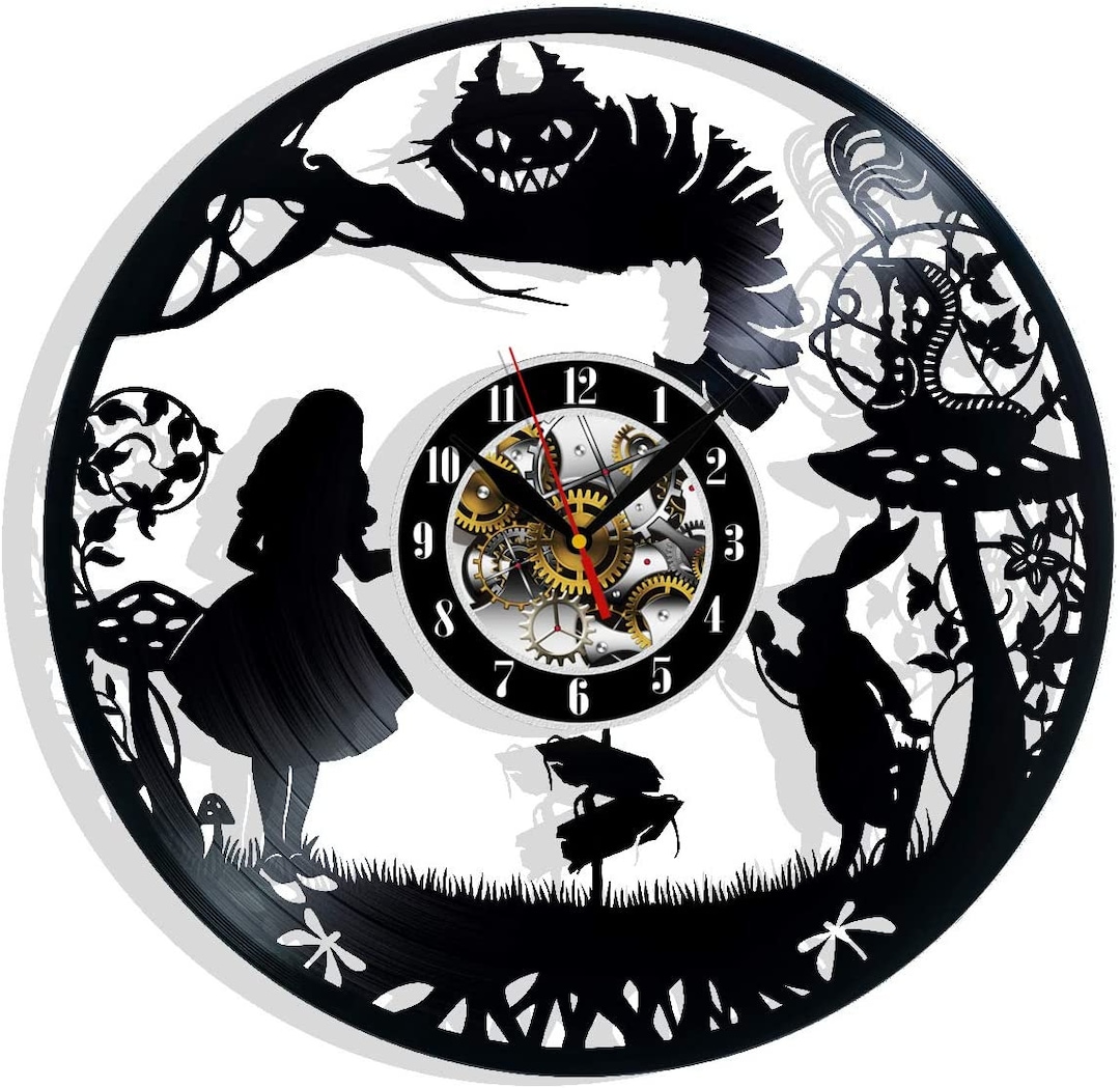 Alice in Wonderland Vinyl Record Wall Clock 12" Gifts for Him Her Kids ...
