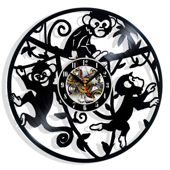 Monkey Vinyl Record Wall Clock 12 Gifts for Him Her Kids - Etsy