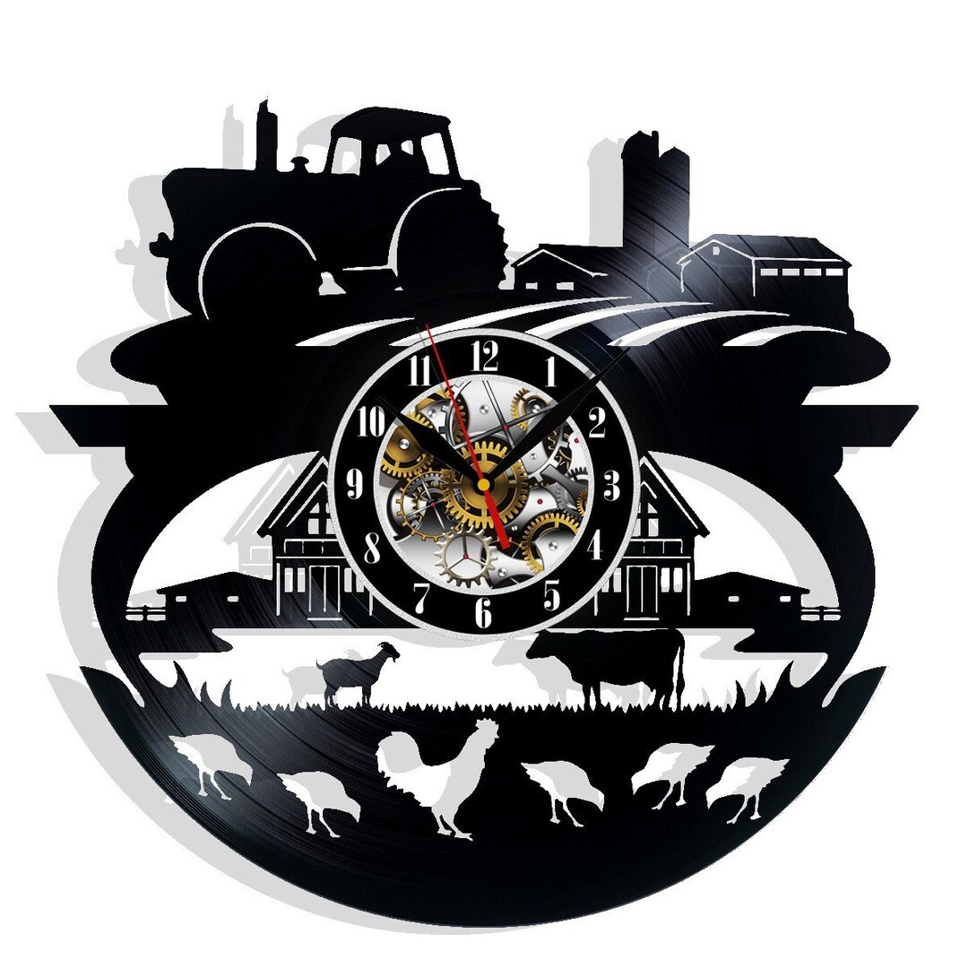 Farmer Country Farm Tractor Vinyl Record Wall Clock 12 Gifts for Him ...