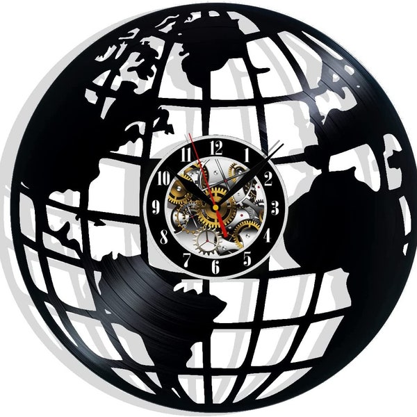 World Map Wall Clock - Etsy