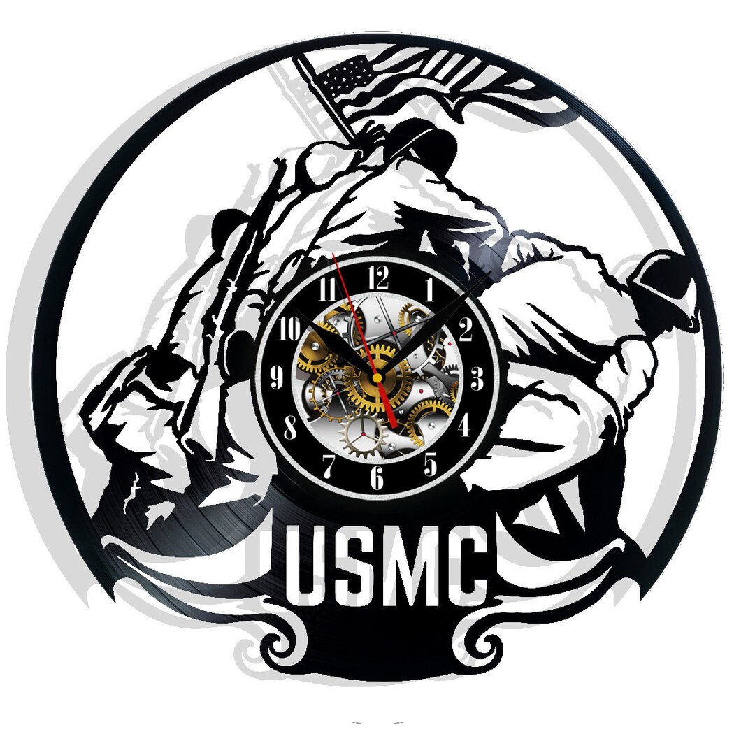 Soldier US Marines Vinyl Record Wall Clock 12" Gifts for Him Her Kids ...