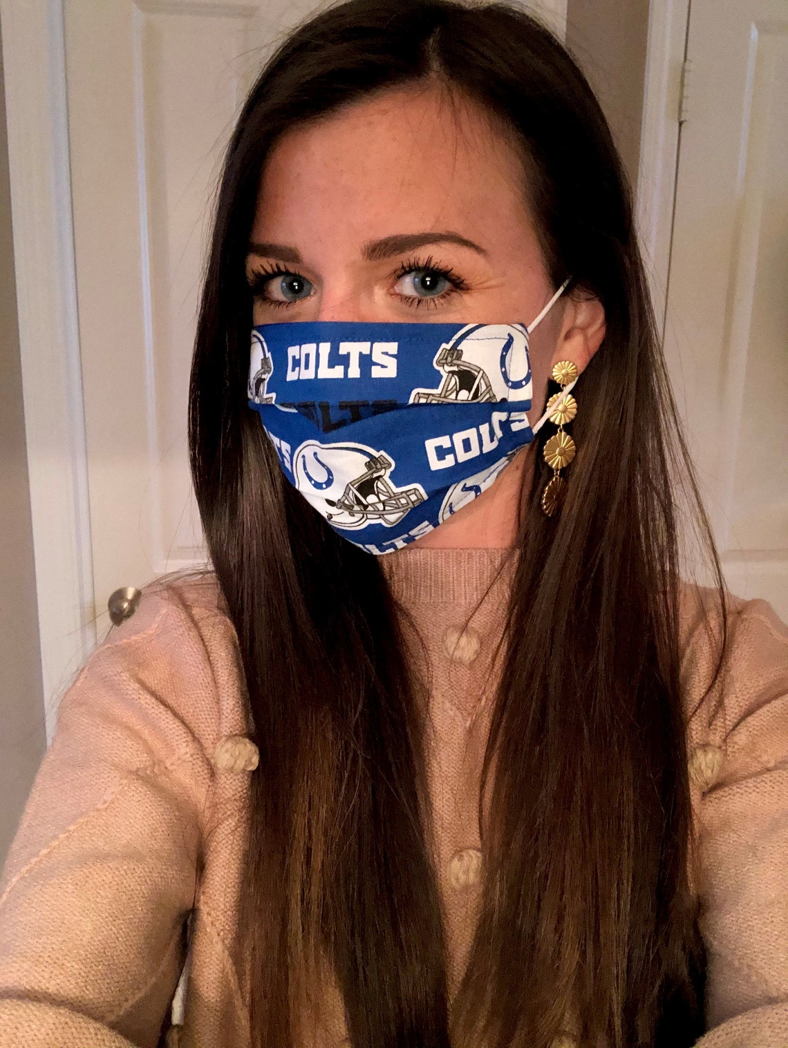 Indianapolis Colts Face Mask Blue & White NFL Indy Football | Etsy