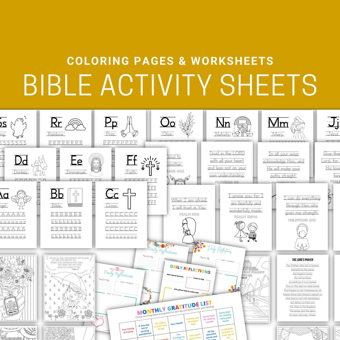 Bible Activity Worksheets and Coloring Pages for Kids and Adults - Etsy