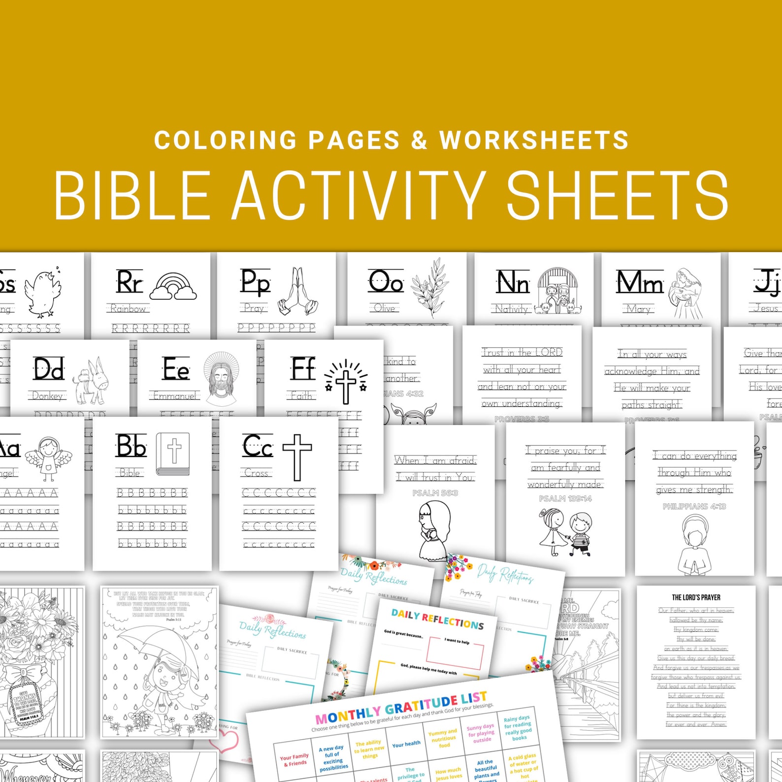 Bible Activity Worksheets and Coloring Pages for Kids and Adults - Etsy