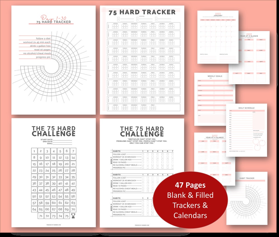 75 Hard Planner and Trackers - Etsy