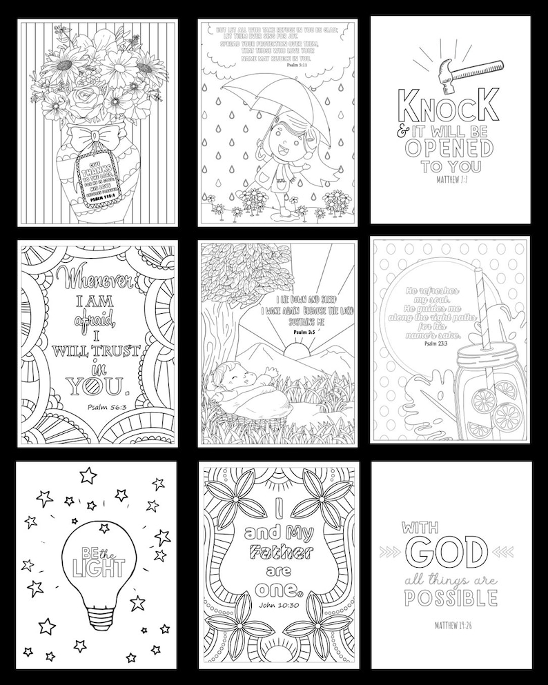 Bible Activity Worksheets and Coloring Pages for Kids and Adults - Etsy